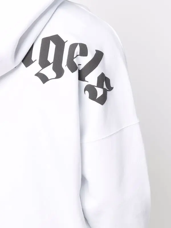 Palm Angels Logo-print Drawstring Hoodie - White