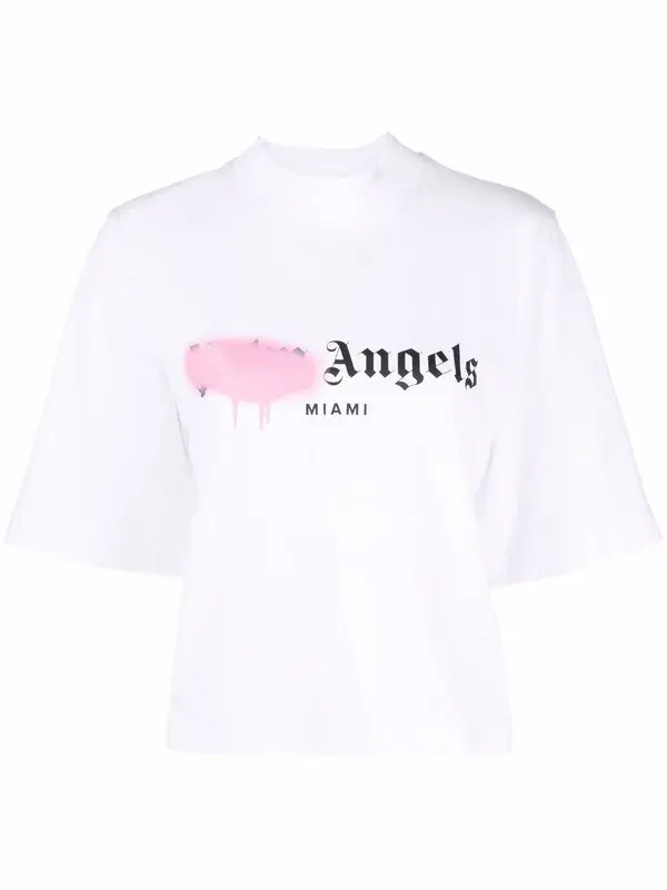 Palm Angels Miami Sprayed-logo T-shirt - White