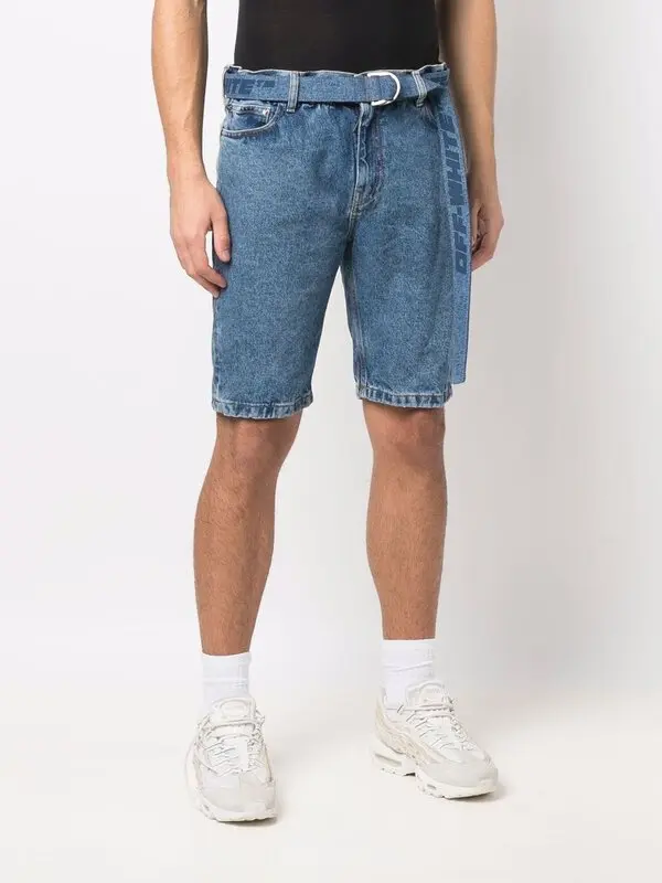 Off-White Belted Denim Shorts