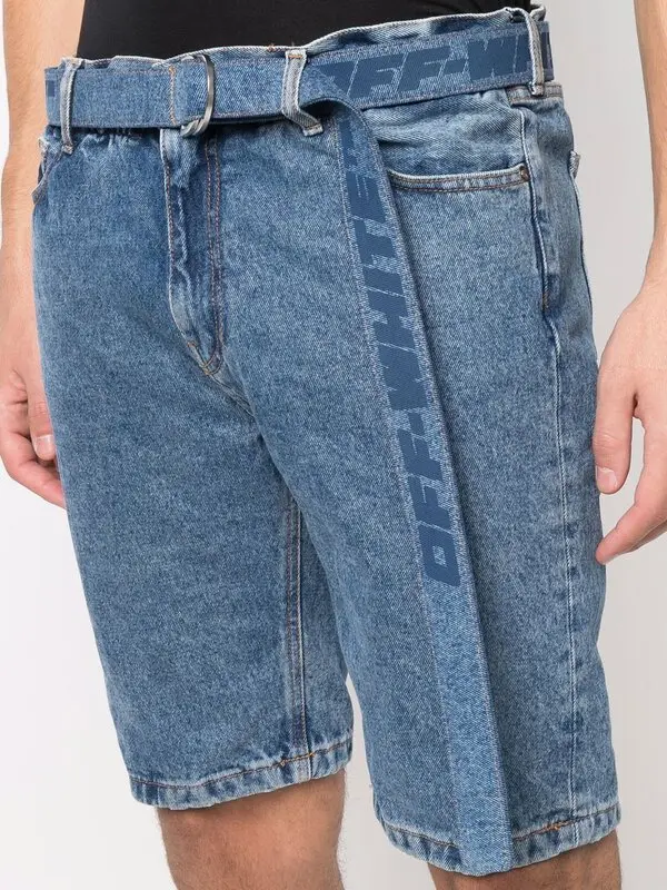 Off-White Belted Denim Shorts