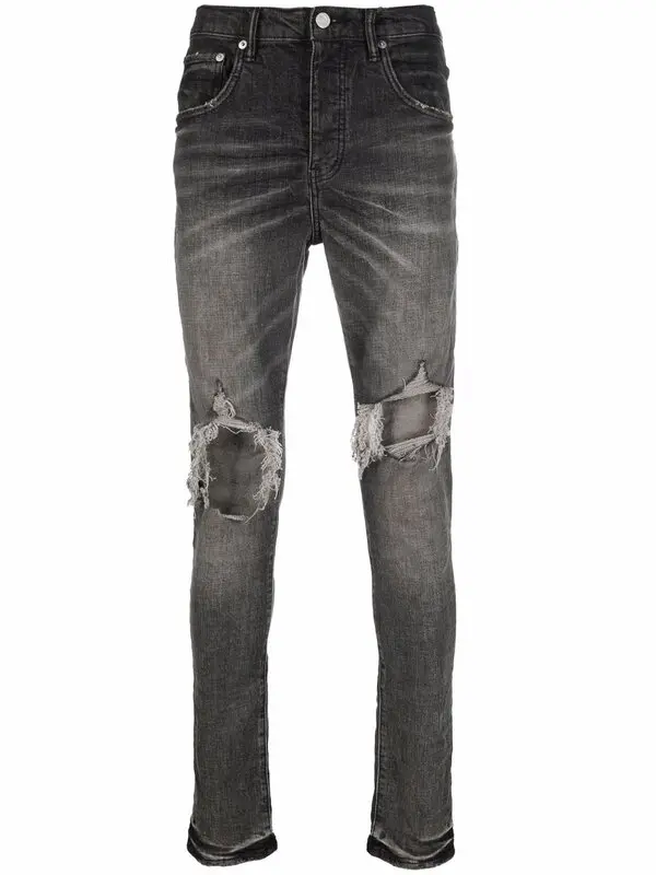 PURPLE BRAND Low-rise Slim-fit Jeans - Grey