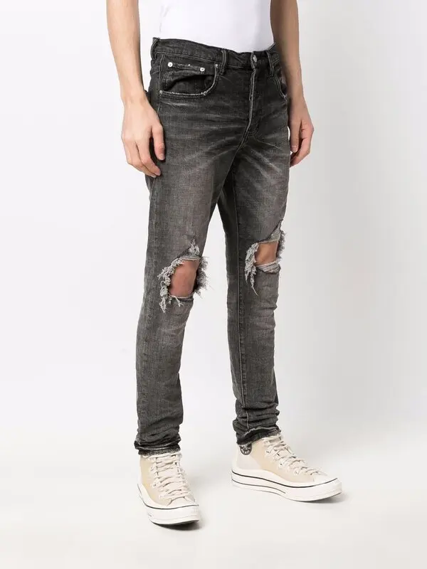PURPLE BRAND Low-rise Slim-fit Jeans - Grey