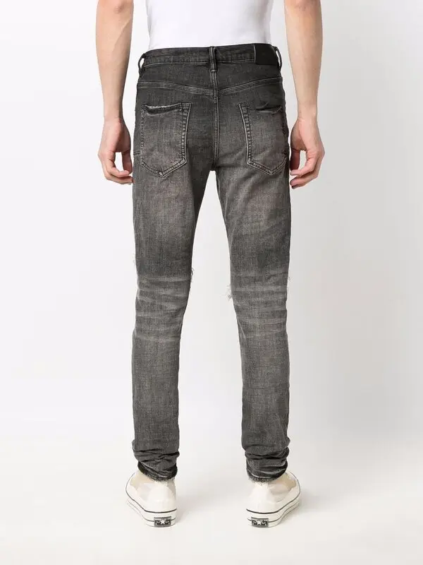 PURPLE BRAND Low-rise Slim-fit Jeans - Grey