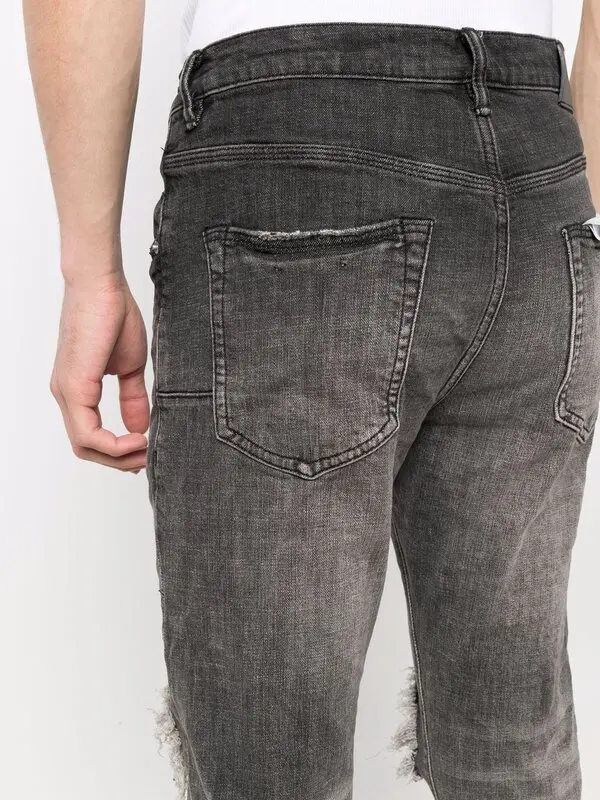 PURPLE BRAND Low-rise Slim-fit Jeans - Grey