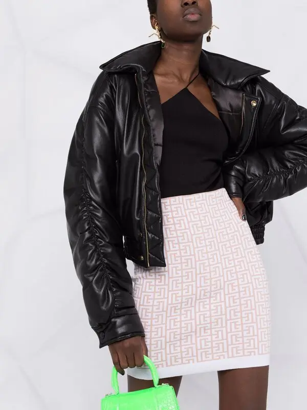 Balmain Monogram Knitted Skirt - Neutrals