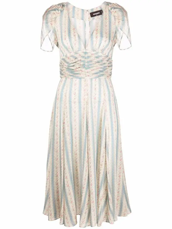 Dsquared2 Floral-print Flared Tea Dress