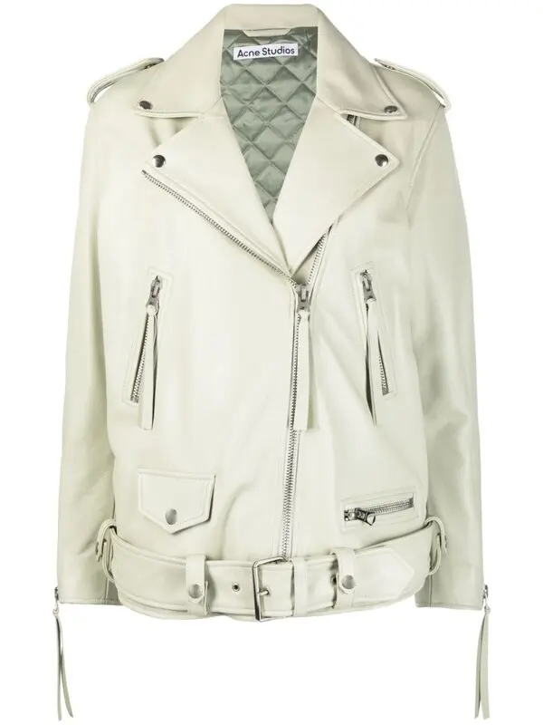 HONEY FUCKING DIJON Boxy Biker Jacket - Green