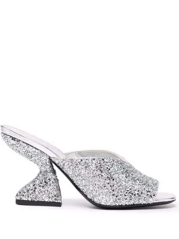 FERRAGAMO 80mm Sansu Metallic Glitter Sandals