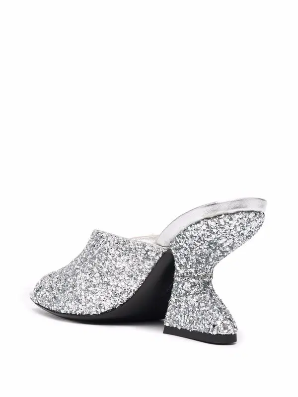 FERRAGAMO 80mm Sansu Metallic Glitter Sandals