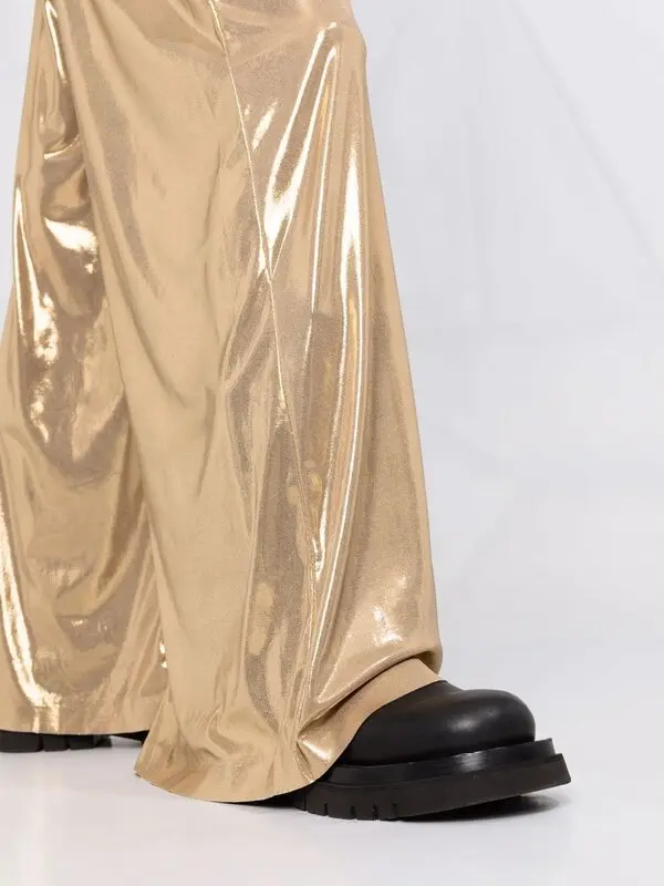 Norma Kamali Metallic High-waist Trousers