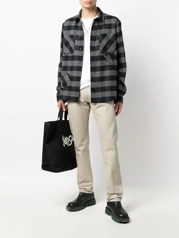 Off-White Logo-print Straight-leg Jeans