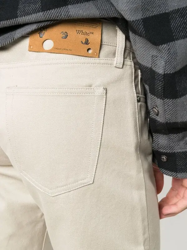 Off-White Logo-print Straight-leg Jeans