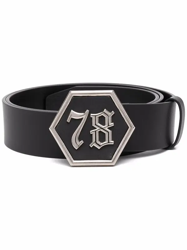 Philipp Plein Gothic Logo-buckle Belt - Black