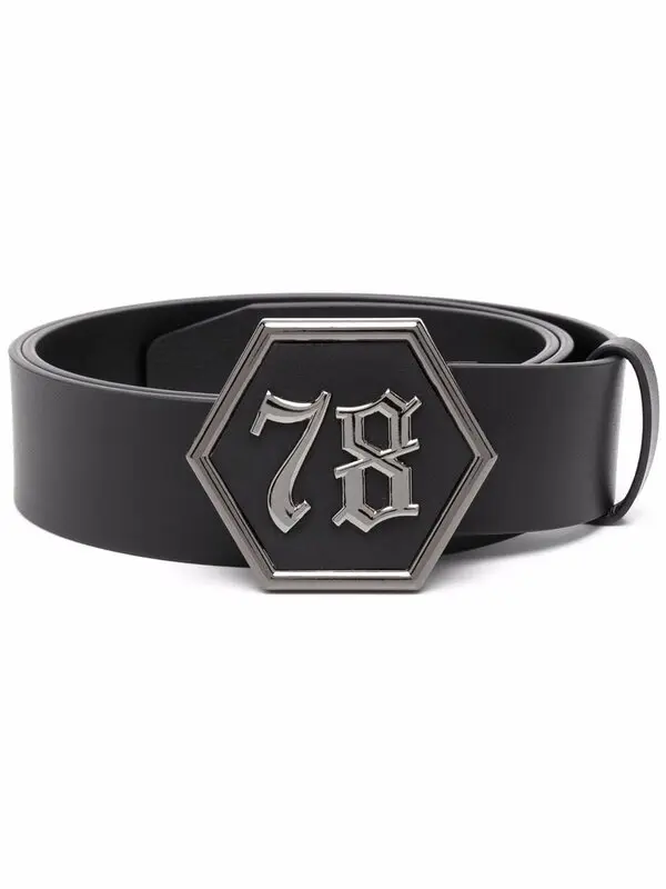 Philipp Plein Gothic Logo-buckle Belt - Black