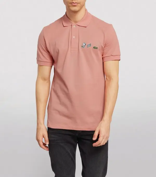 LACOSTE SNOOPY テニス ポロシャツ 36 Lacoste Men's Short Sleeve Peanuts Animation Polo at Amazon Men's