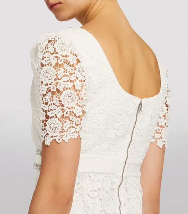Self-Portrait Lace Guipure Mini Dress In White - 33% Off | Editorialist