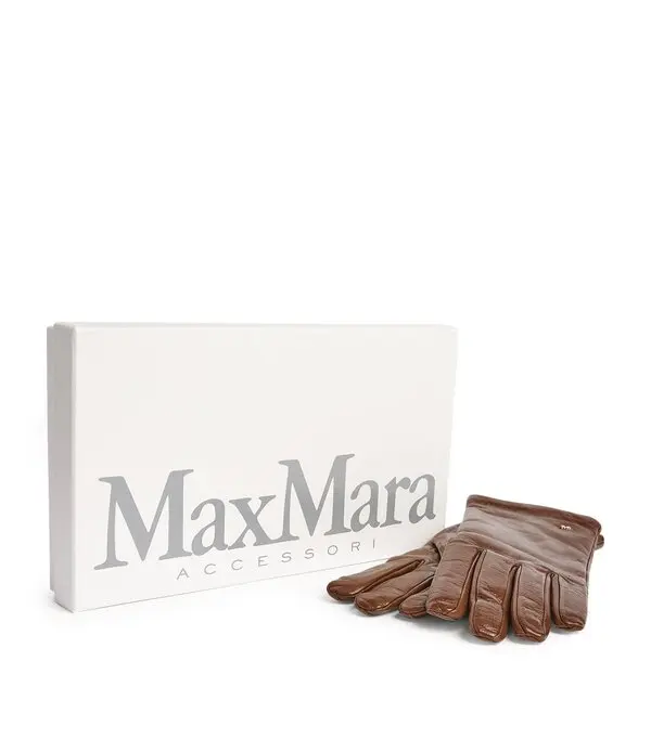 Max Mara Leather Gloves - Brown