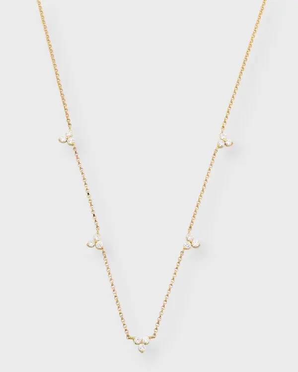 Roberto Coin 18k 3-diamond Cluster Necklace - Yellow Gold