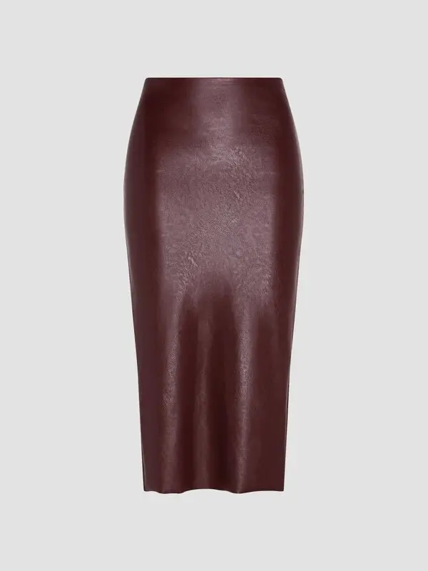 Commando Faux-leather Pencil Skirt - Oxblood