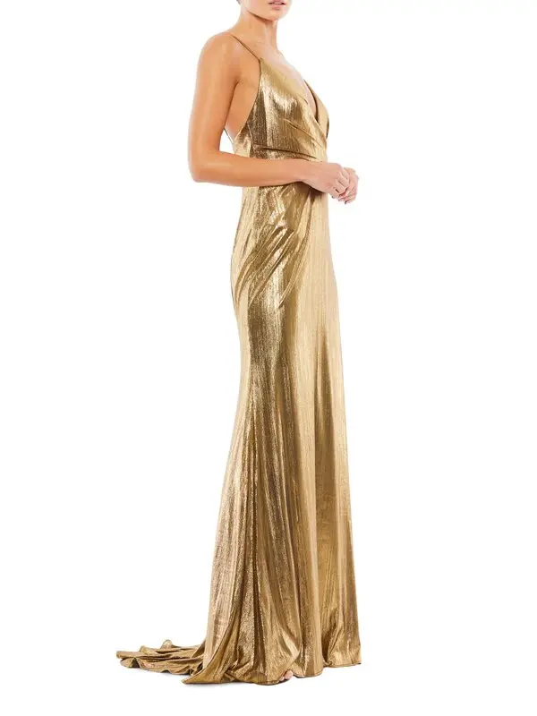 Mac Duggal Metallic Mermaid Gown - Bronze