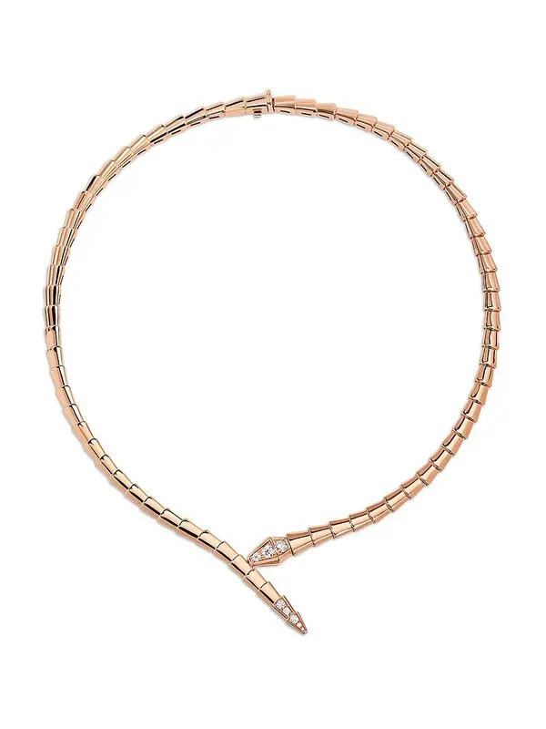 BVLGARI Serpenti Viper 18k & Diamond Necklace - Rose Gold