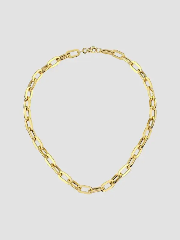 Roberto Coin 18k Yellow Flat Oval-link Chain Necklace/17 - Gold