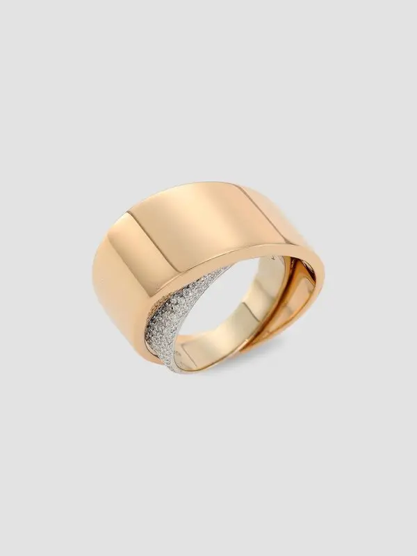 Vhernier Tourbillon Two-tone 18k Gold & Diamond Midi Ring - Rose Gold