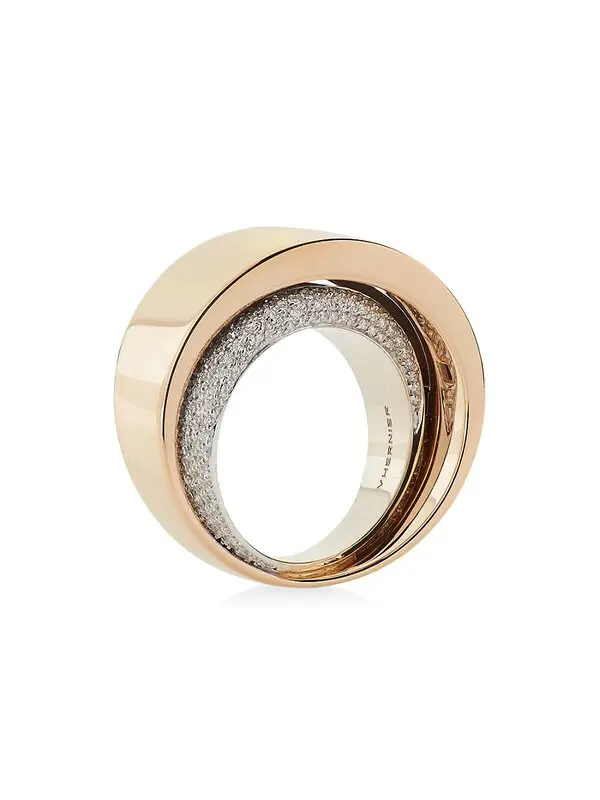 Vhernier Tourbillon Two-tone 18k Gold & Diamond Midi Ring