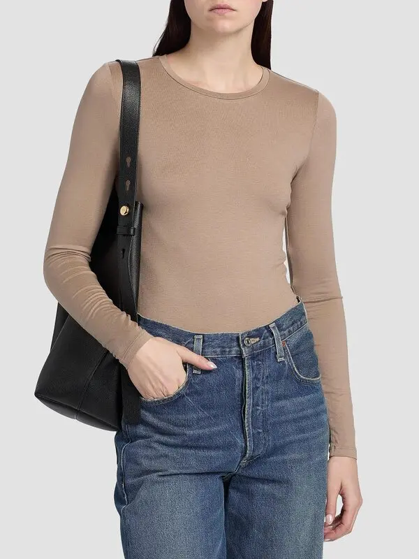 Majestic Filatures Soft Touch Crewneck Long-sleeve Top - Coffee Latte