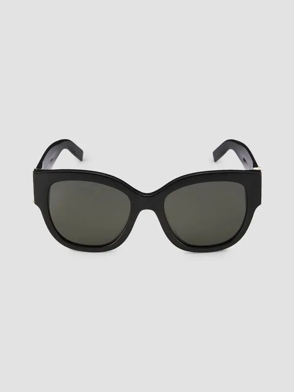 Saint Laurent Monogram Acetate 56mm Cat-eye Sunglasses - Black