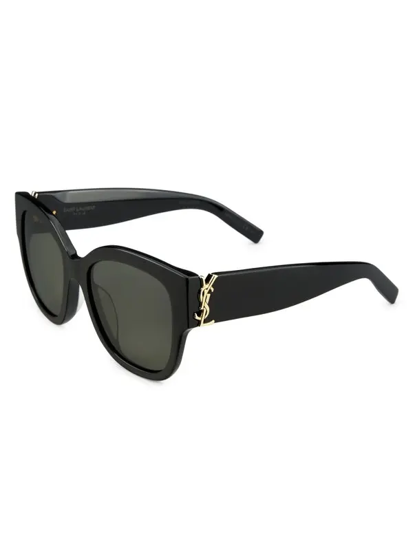 Saint Laurent Monogram Acetate 56mm Cat-eye Sunglasses