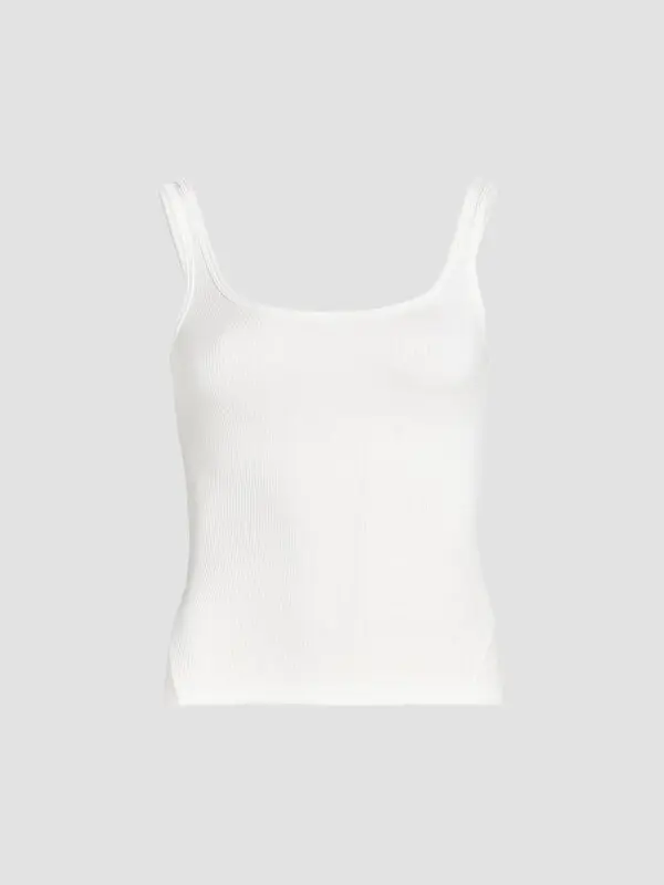 Rag & Bone The Essential Rib Scoop Neck Tank - White