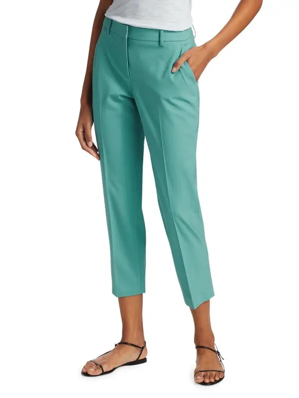 Theory Treeca Skinny-leg Cropped Classic Suiting Pants