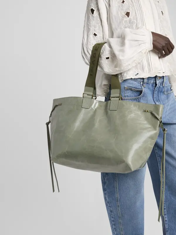Isabel Marant Étoile Wardy Leather Tote - Sage