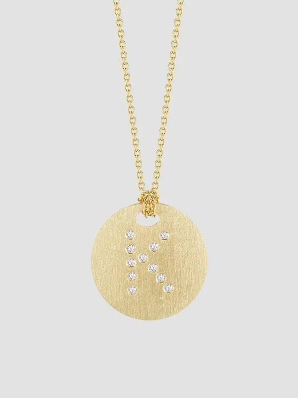 Roberto Coin Tiny Treasures Diamond & 18k Yellow Gold Initial Pendant Necklace