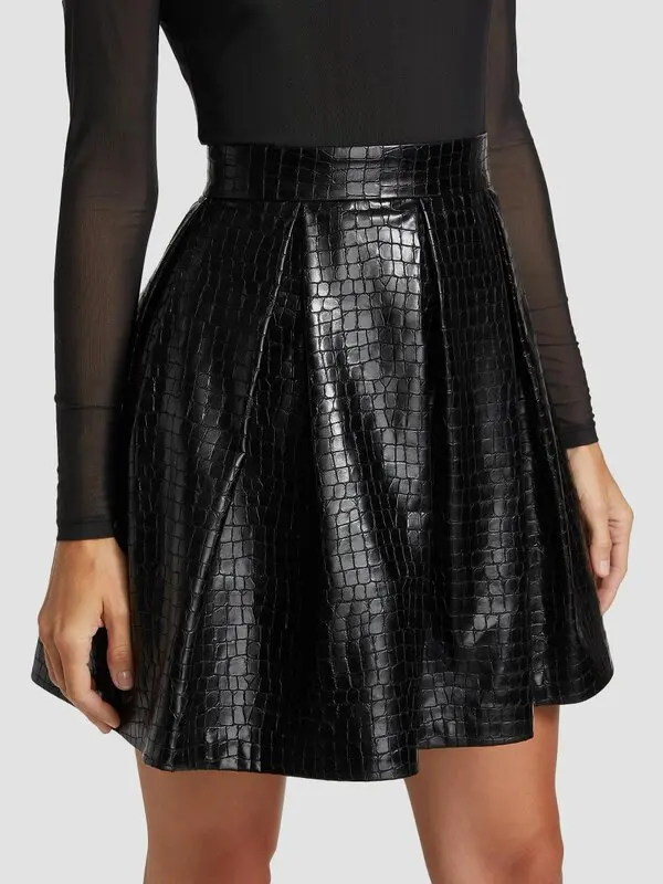 Alice + Olivia Chara Faux Leather Party Dress