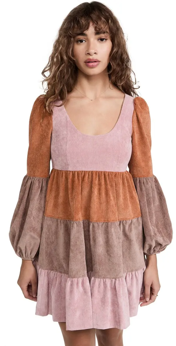 strapless open back dress Angele Pink Corduroy Smocked Dress main image 0