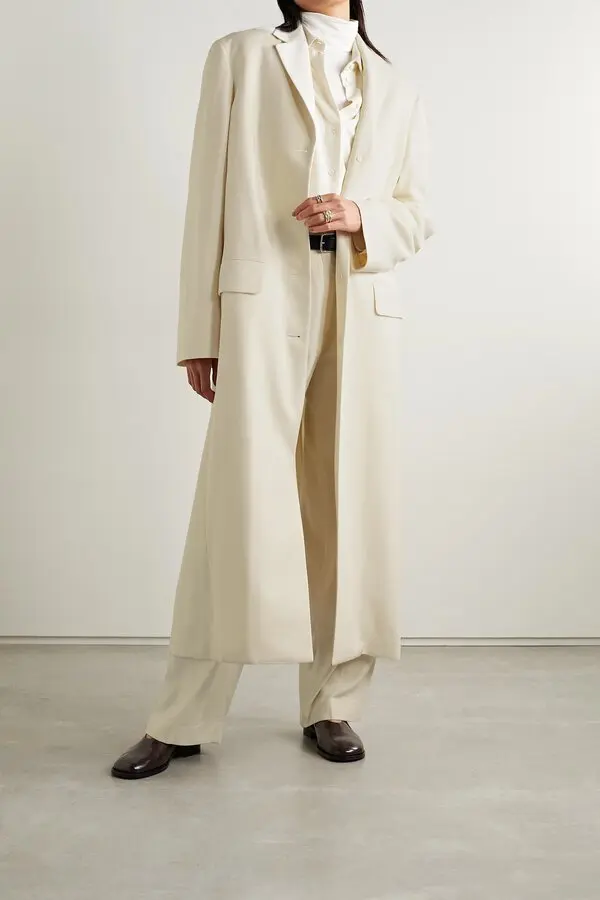 THE ROW Jimena Oversized Silk And Cashmere-blend Coat