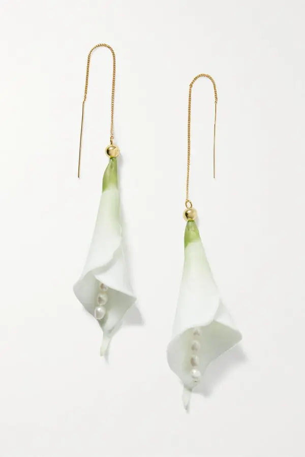 Cult Gaia Calla -tone Pearl Earrings - White