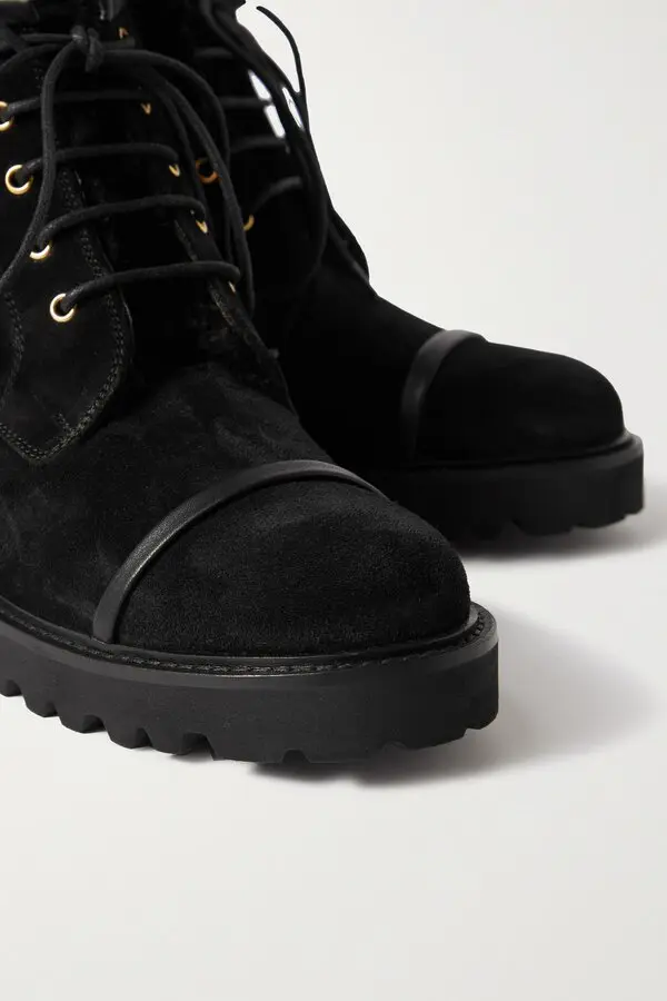 MALONE SOULIERS Bess 45 Shearling-trimmed Suede Ankle Boots