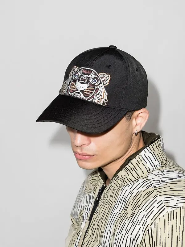 Kenzo Campus Tiger-Embroidered Baseball Cap - Black | Editorialist