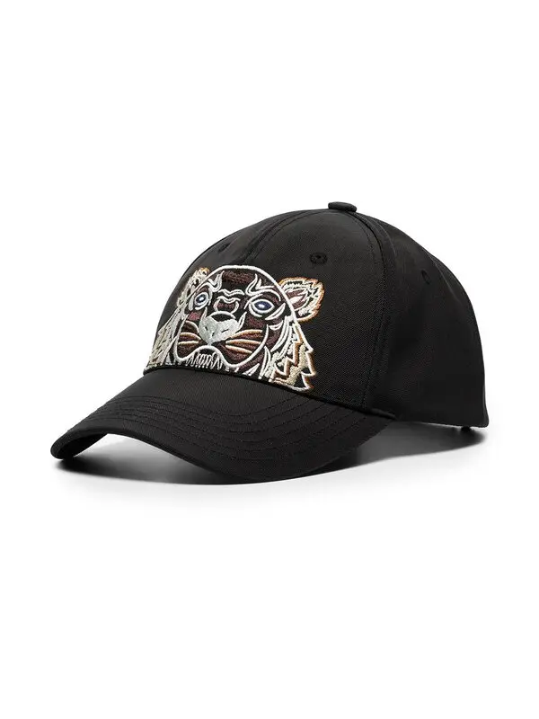 Kenzo Campus Tiger-Embroidered Baseball Cap - Black | Editorialist