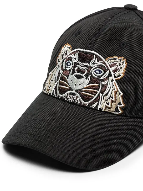 Kenzo Campus Tiger-Embroidered Baseball Cap - Black | Editorialist