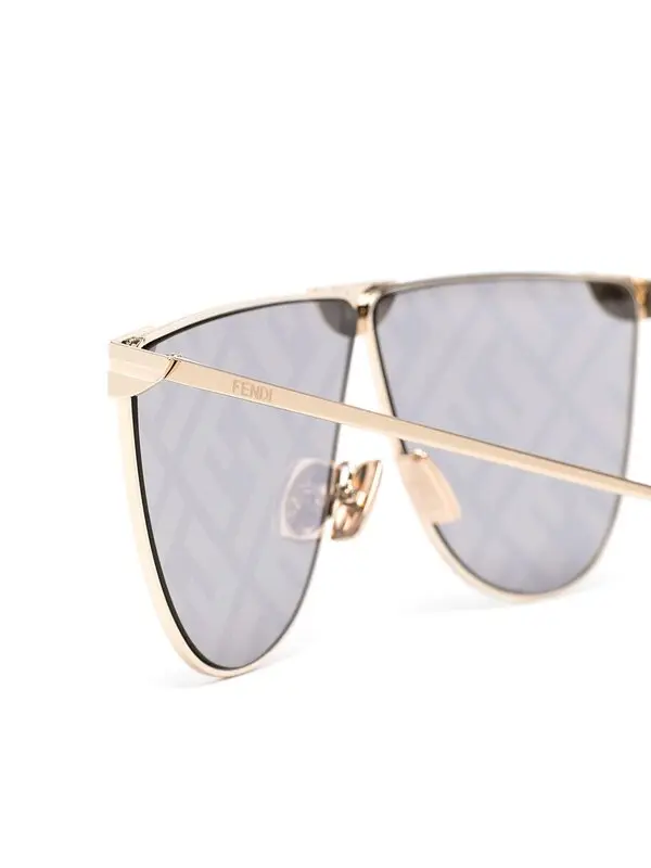 Fendi Ff-Print Aviator-Frame Sunglasses In Brown - 50% Off 