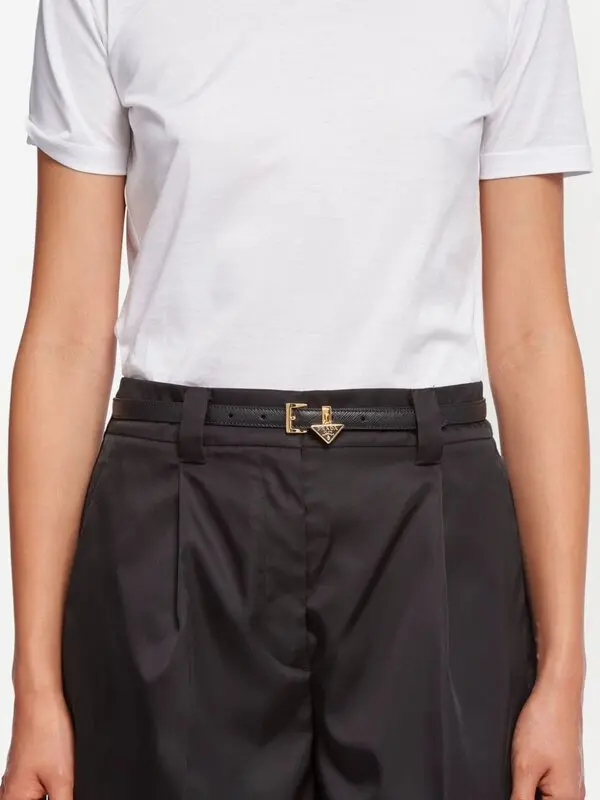 Prada Triangle-logo Leather Belt