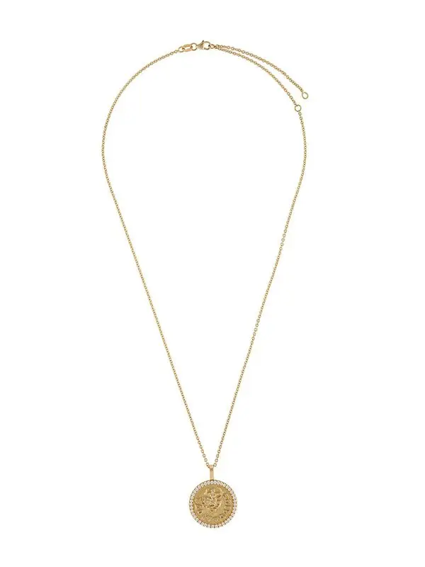 ANITA KO 18kt Rose Sagittarius Zodiac Diamond Coin Necklace - Gold