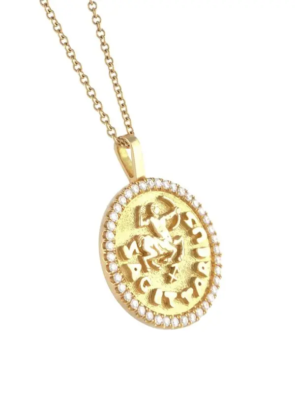 ANITA KO 18kt Rose Sagittarius Zodiac Diamond Coin Necklace