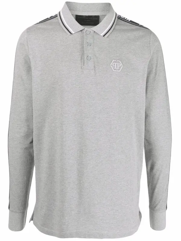 Philipp Plein Logo Embroidered Polo Shirt - Grey
