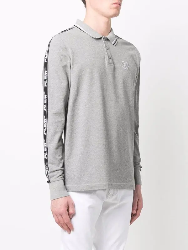 Philipp Plein Logo Embroidered Polo Shirt - Grey
