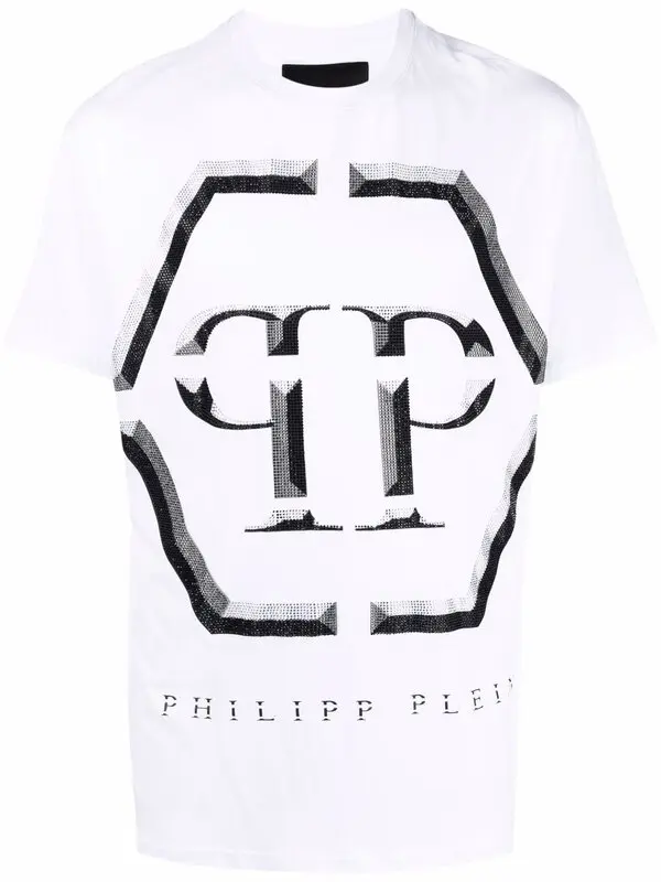 Philipp Plein Embellished-logo T-shirt - White